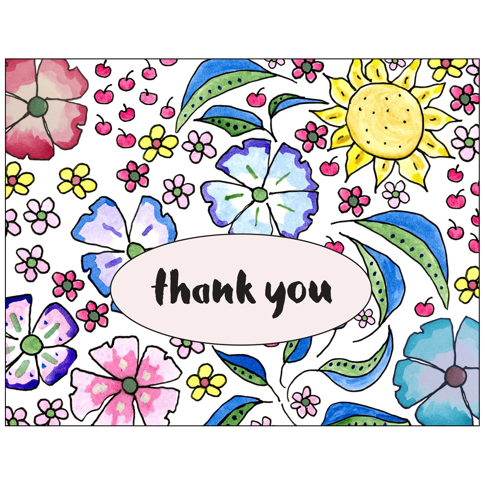 Thank You Card Flower Pattern 2 IPV Studio