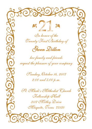 21st Birthday Party Invitation, BP-010 ⋆ IPV Studio